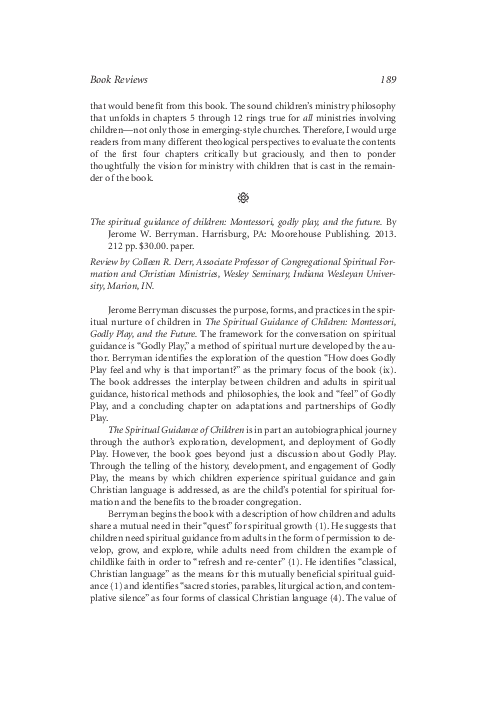 (PDF) Book Review: The Spiritual Guidance of Children: Montessori ...
