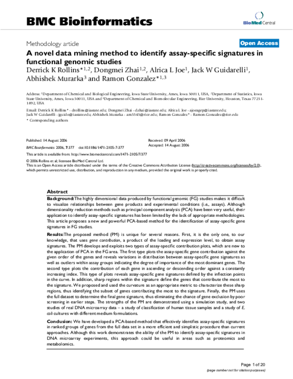 (PDF) BMC Bioinformatics BioMed Central Methodology article
