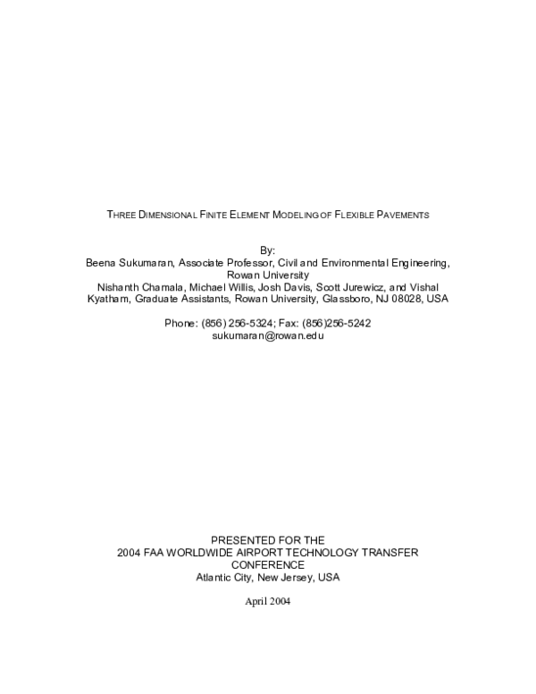 Pdf Three Dimensional Finite Element Modeling Of Flexible Pavements 6857