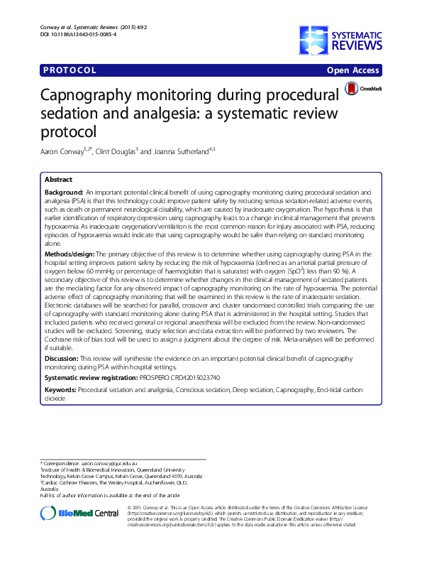 (PDF) Capnography monitoring during procedural sedation and analgesia ...