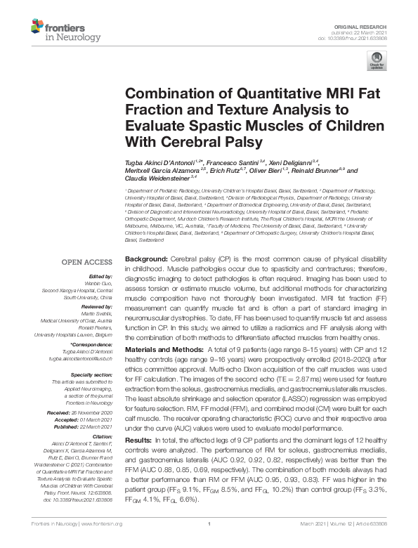 (PDF) Combination of Quantitative MRI Fat Fraction and Texture Analysis ...