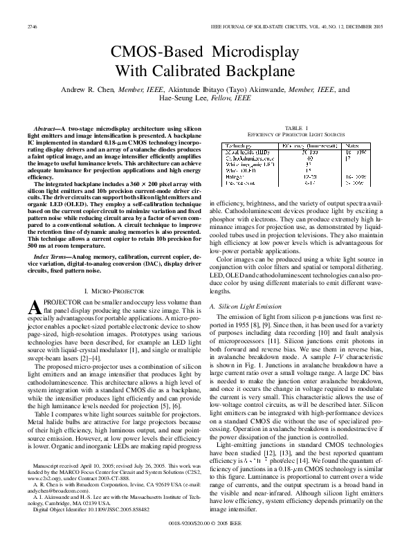(PDF) CMOS-based microdisplay with calibrated backplane