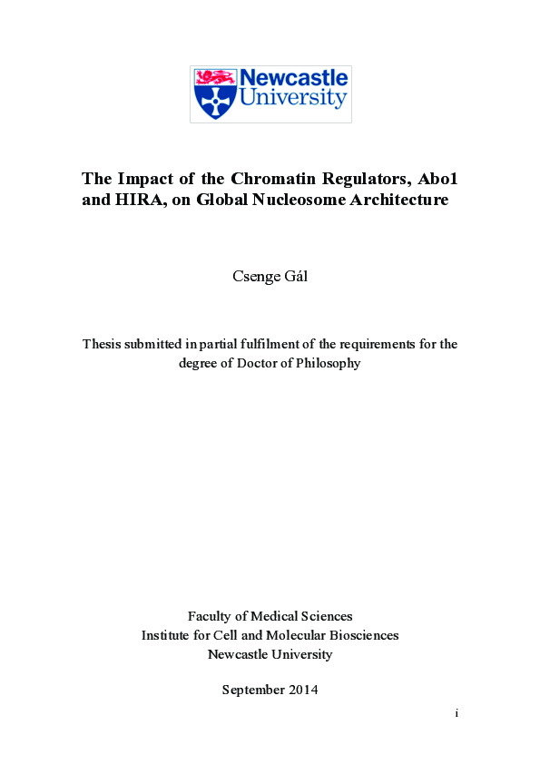 (PDF) The impact of the chromatin regulators, Abo1 and HIRA, on global ...