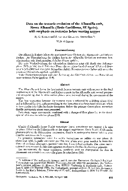 (PDF) Data on the tectonic evolution of the Alhamilla unit, Sierra ...