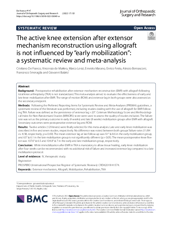 (PDF) The active knee extension after extensor mechanism reconstruction ...