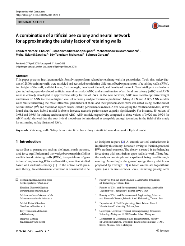 Pdf A Combination Of Artificial Bee Colony And Neural Network For