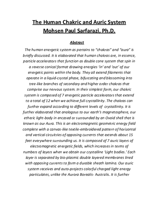 (PDF) The Human Chakric and Auric System