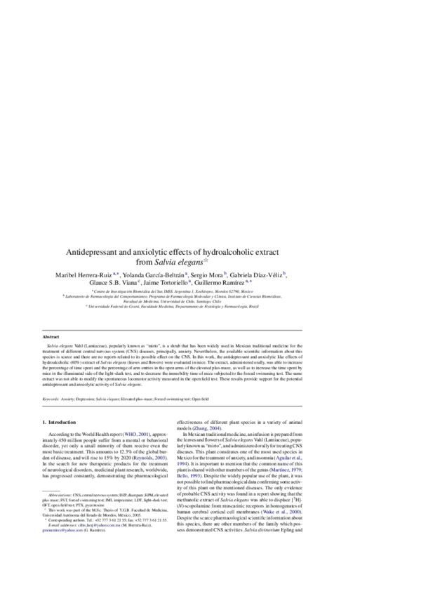 (PDF) Antidepressant and anxiolytic effects of hydroalcoholic extract ...