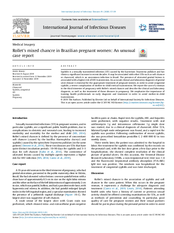 (PDF) Rollet’s mixed chancre in Brazilian pregnant women: An unusual ...