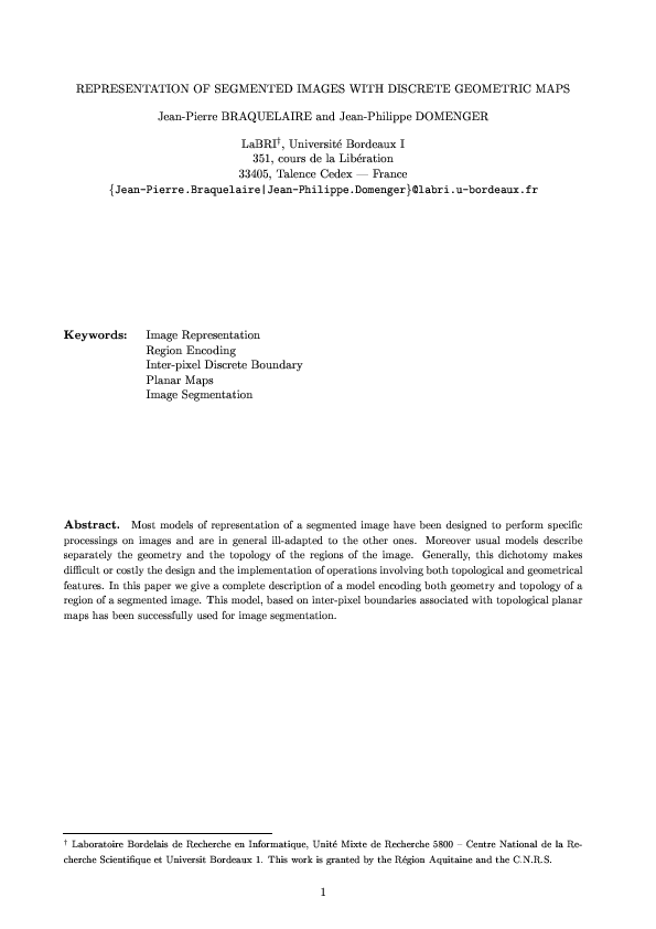 (PDF) Representation of segmented images with discrete geometric maps