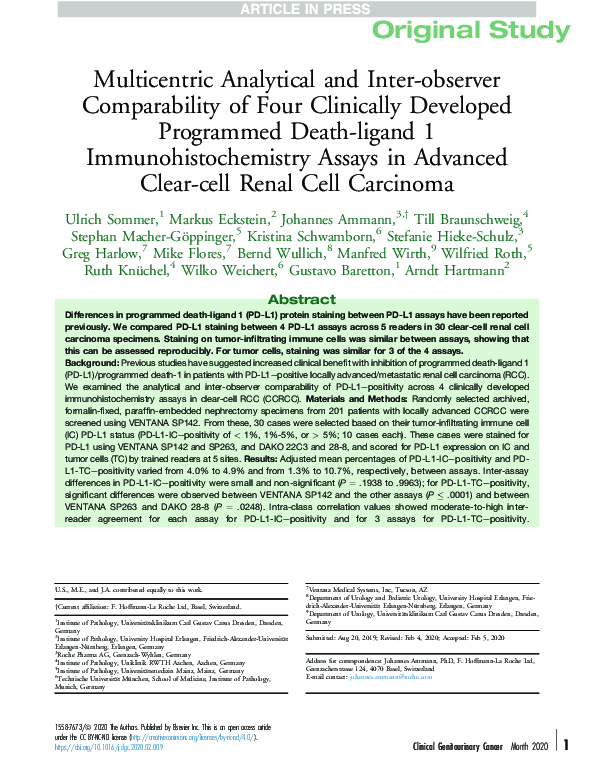 (PDF) Multicentric Analytical and Inter-observer Comparability of Four ...