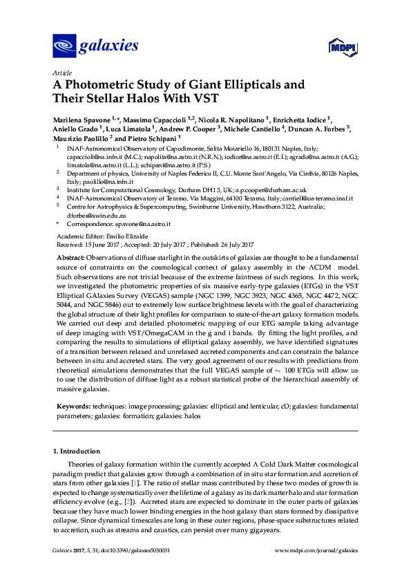(PDF) A Photometric Study of Giant Ellipticals and Their Stellar Halos ...