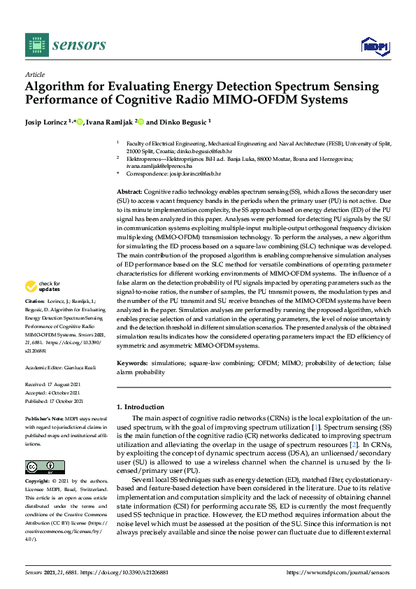 (PDF) Algorithm for Evaluating Energy Detection Spectrum Sensing ...