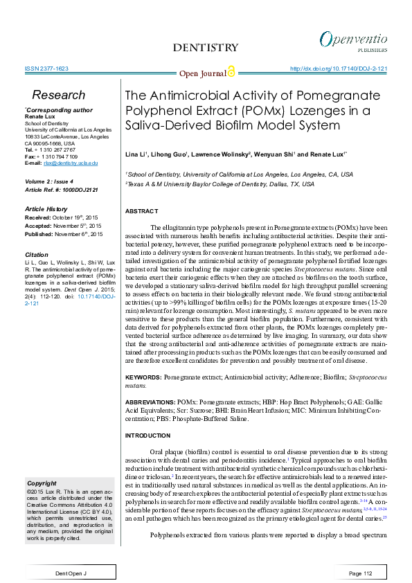(PDF) The Antimicrobial Activity of Pomegranate Polyphenol Extract ...