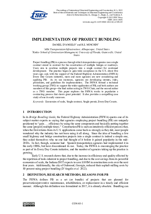 (PDF) Implementation of Project Bundling