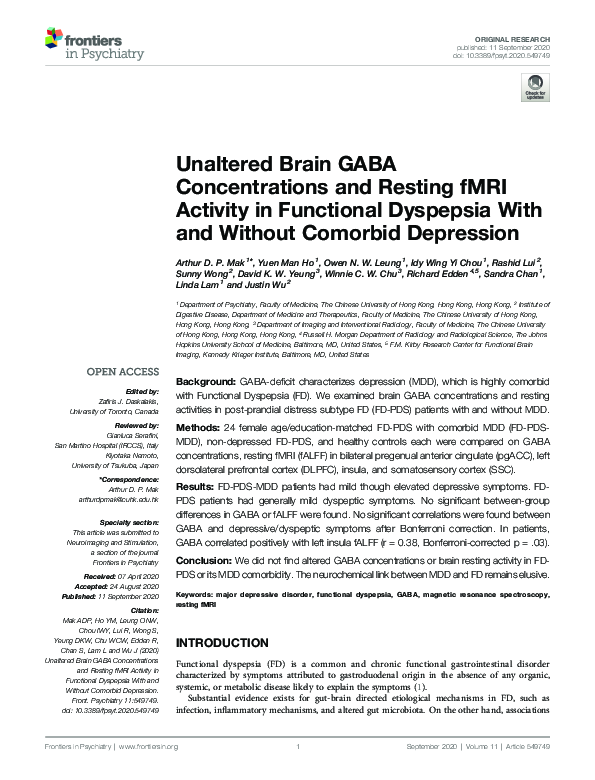 (PDF) Unaltered Brain GABA Concentrations and Resting fMRI Activity in ...