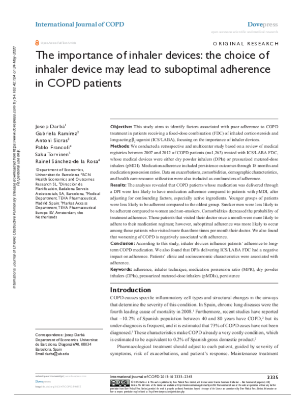 (PDF) The importance of inhaler devices: the choice of inhaler device ...
