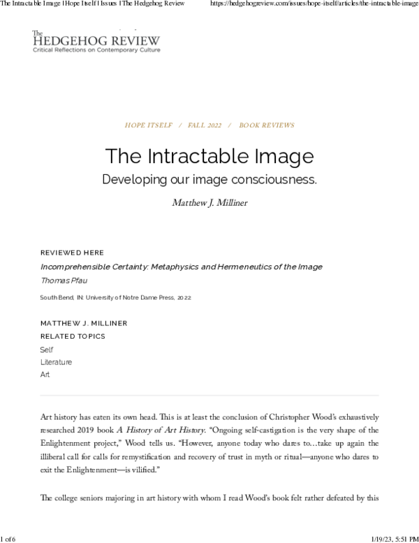 (PDF) The Intractable Image