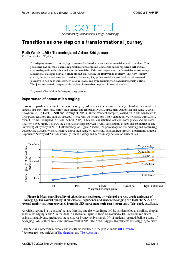 (PDF) Transition as one step on a transformational journey