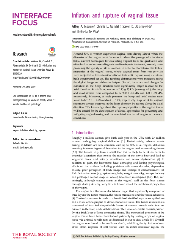 (PDF) Inflation and rupture of vaginal tissue | Christie Crandall ...