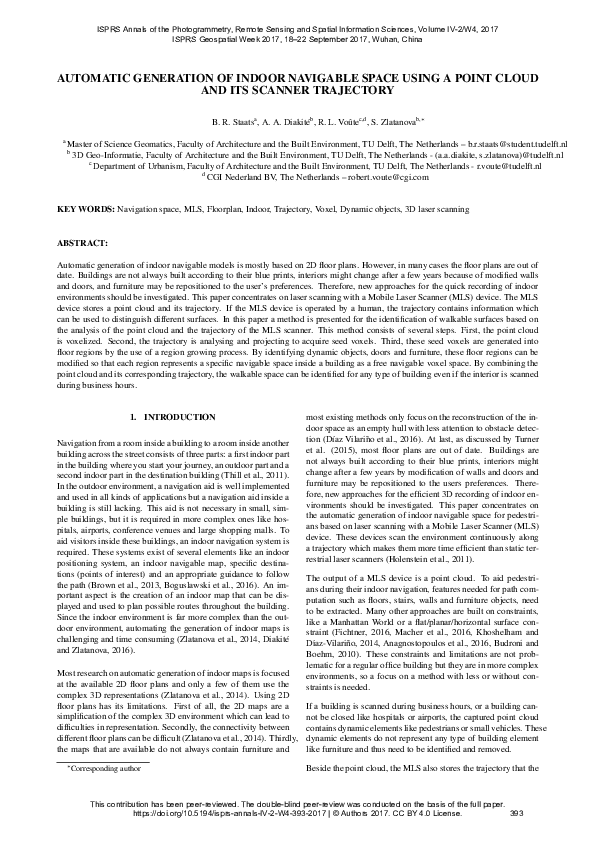 (PDF) Automatic Generation of Indoor Navigable Space Using a Point ...