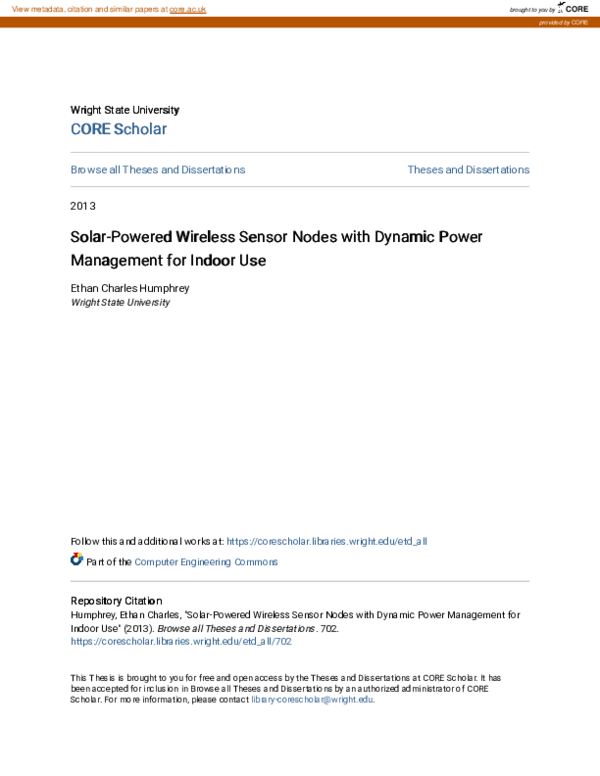 (PDF) Solar-Powered Wireless Sensor Nodes with Dynamic Power Management for Indoor Use