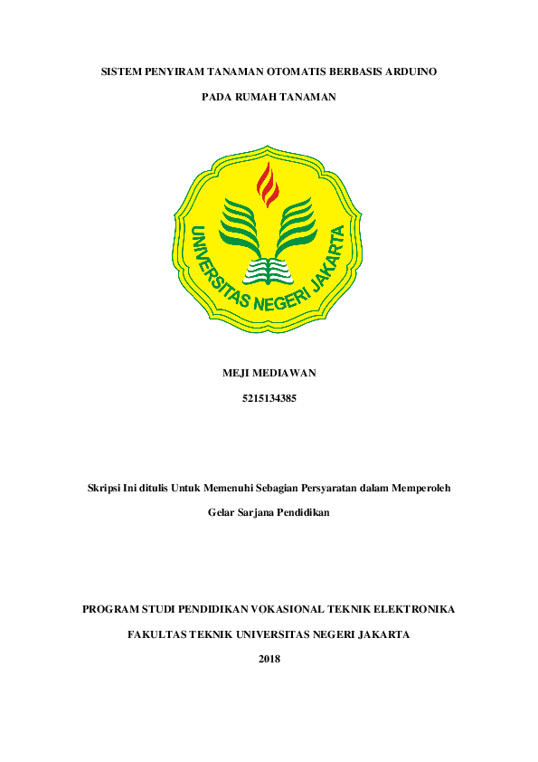 (PDF) Sistem Penyiraman Tanaman Otomatis Berbasis Arduino pada Rumah ...