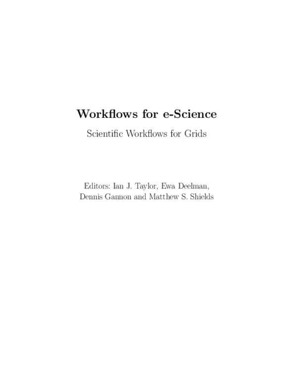 (PDF) Workflows for e-Science