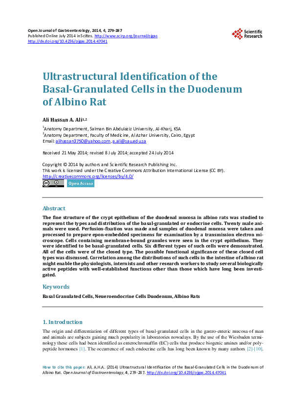 (PDF) Ultrastructural Identification of the Basal-Granulated Cells in ...