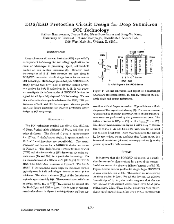 (PDF) EOS/ESD protection circuit design for deep submicron SOI technology