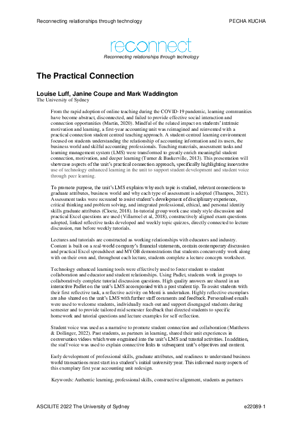 (PDF) The Practical Connection