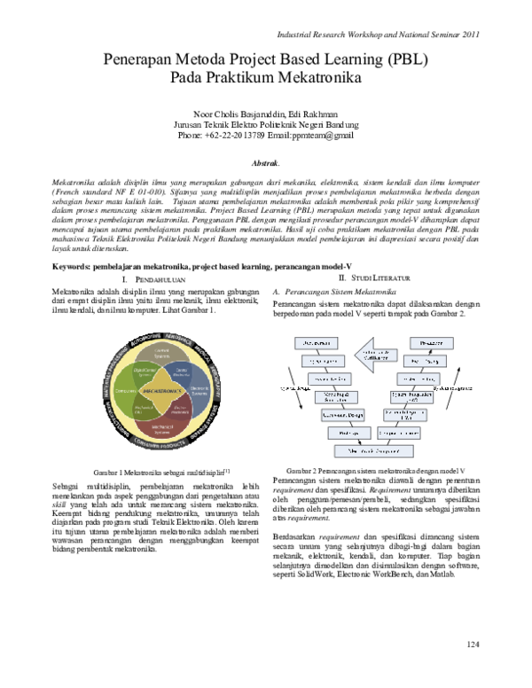 (PDF) Penerapan Metoda Project Based Learning (PBL) Pada Praktikum Mekatronika