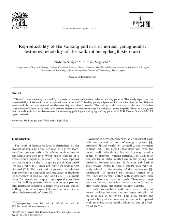 (PDF) Reproducibility of the walking patterns of normal young adults ...