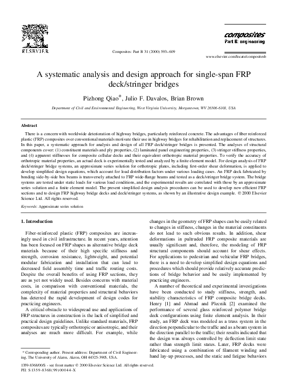 (PDF) A systematic analysis and design approach for single-span FRP deck/stringer bridges