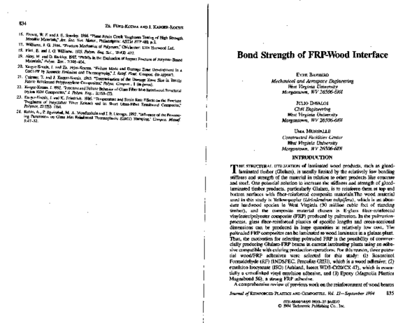 (PDF) Bond Strength of FRP-Wood Interface
