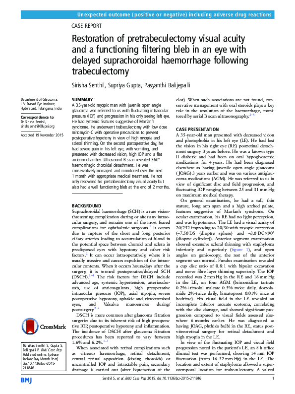 (PDF) Restoration of pretrabeculectomy visual acuity and a functioning ...