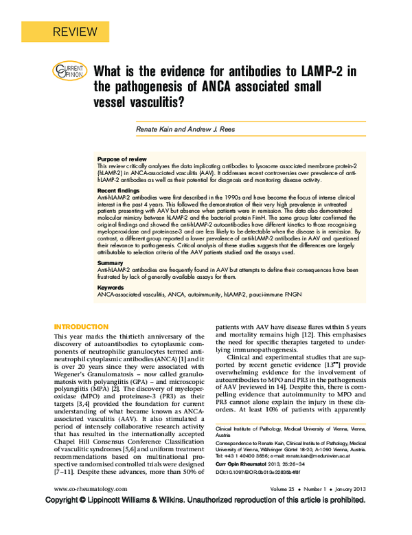 (PDF) What is the evidence for antibodies to LAMP-2 in the pathogenesis ...