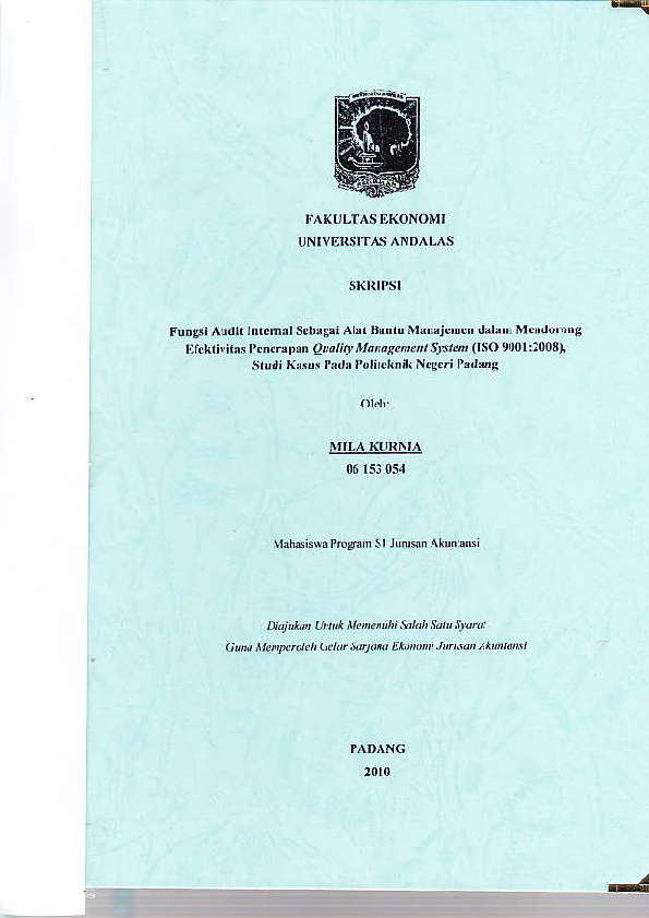 (PDF) FUNGSI AUDIT INTERNAL SEBAGAI ALAT BANTU MANAJEMEN DALAM ...