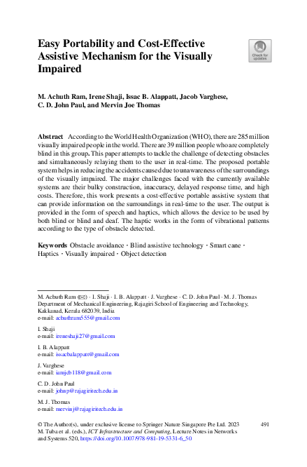 (PDF) Easy Portability and Cost-Effective Assistive Mechanism for the ...