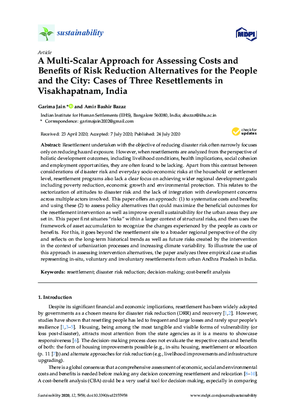 (PDF) A Multi-Scalar Approach for Assessing Costs and Benefits of Risk Reduction Alternatives ...