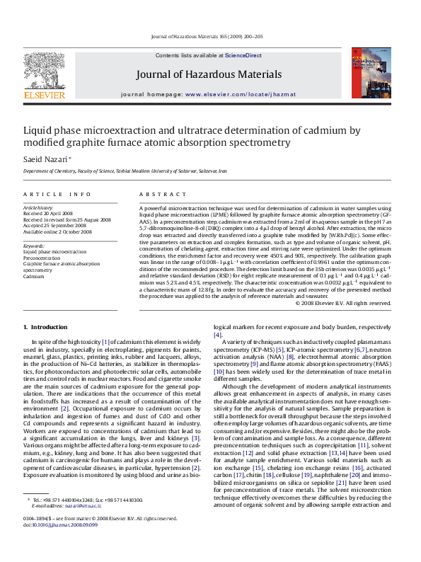 (PDF) Liquid phase microextraction and ultratrace determination of ...