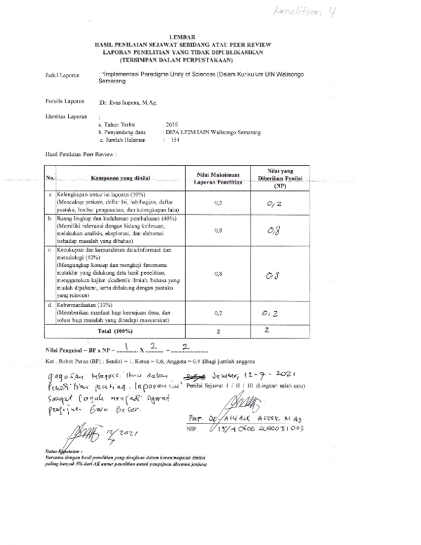 (PDF) Implementasi Paradigma Unity of Sciences (Dalam Kurikulum UIN ...