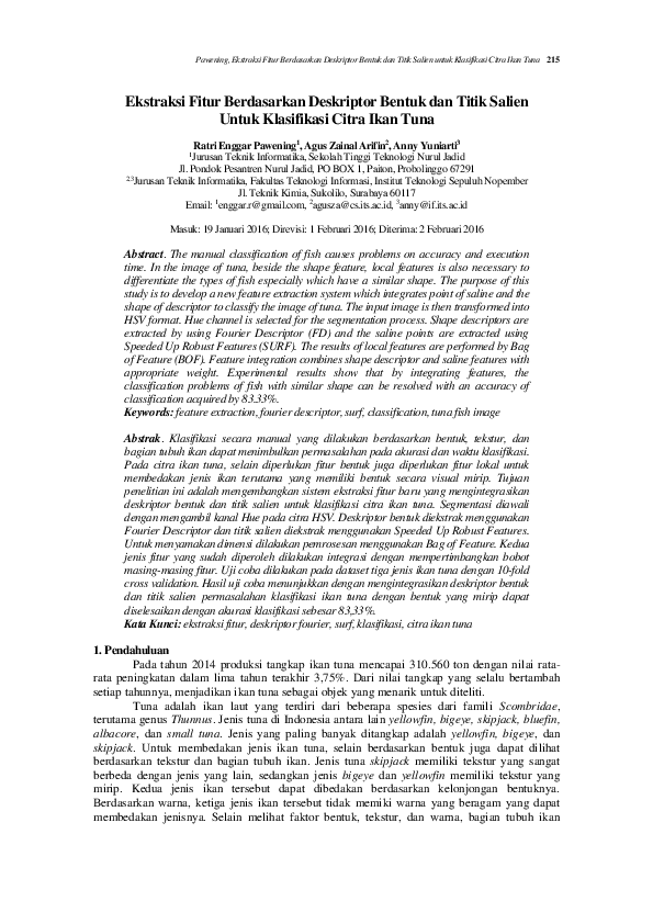 (PDF) Ekstraksi Fitur Berdasarkan Deskriptor Bentuk dan Titik Salien ...