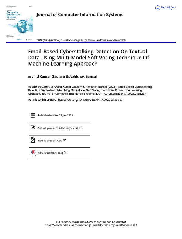 (PDF) Email-Based Cyberstalking Detection On Textual Data Using Multi-Model Soft Voting ...