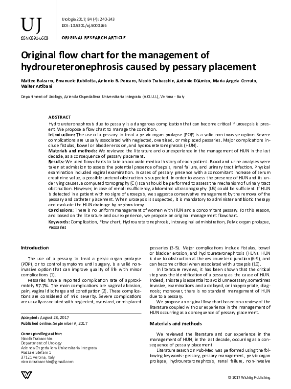 (PDF) Original Flow Chart for the Management of Hydroureteronephrosis ...