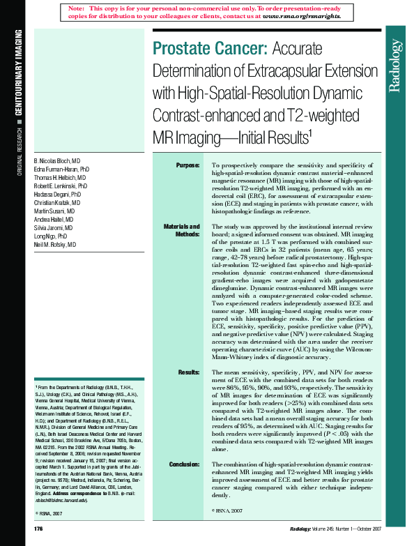 (PDF) Prostate Cancer: Accurate Determination of Extracapsular ...