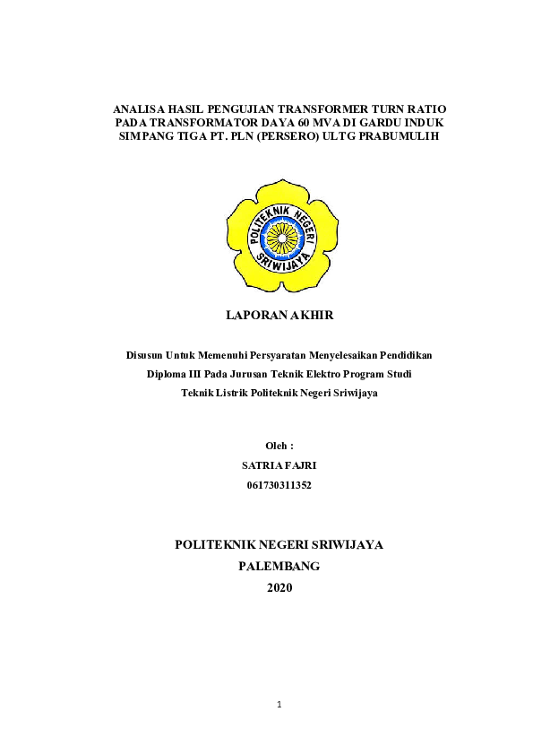(PDF) Analisa Hasil Pengujian Transformer Turn Ratio Pada Transformator ...