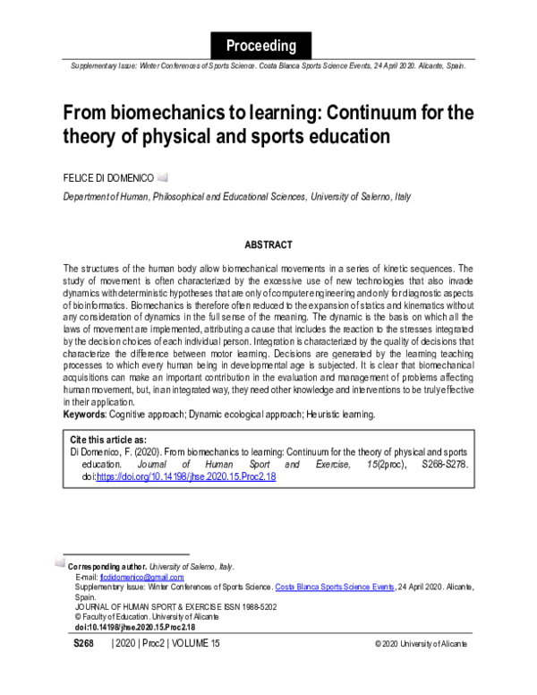 (PDF) From biomechanics to learning: Continuum for the theory of ...