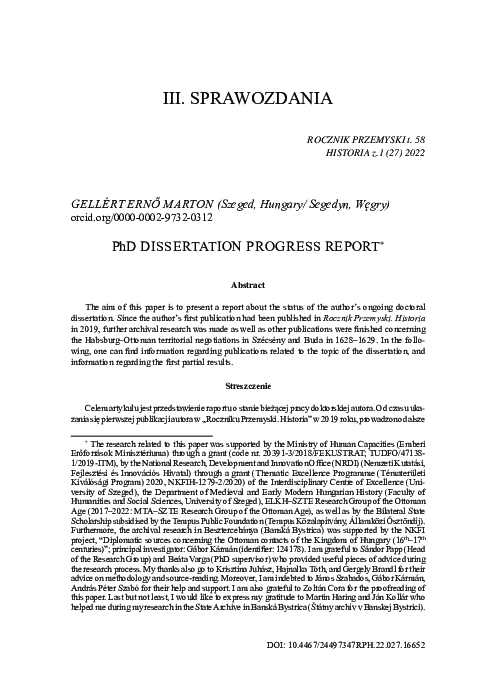 (PDF) PhD Dissertation Progress Report