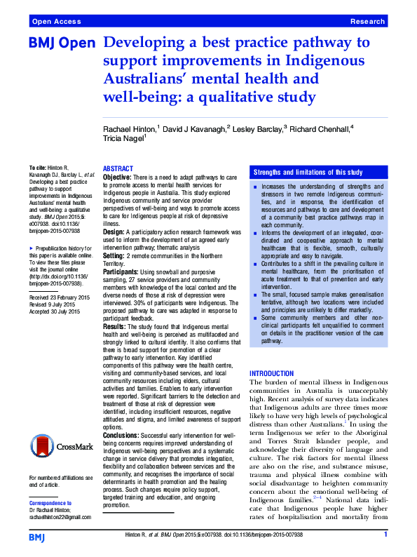 (PDF) Developing a best practice pathway to support improvements in ...